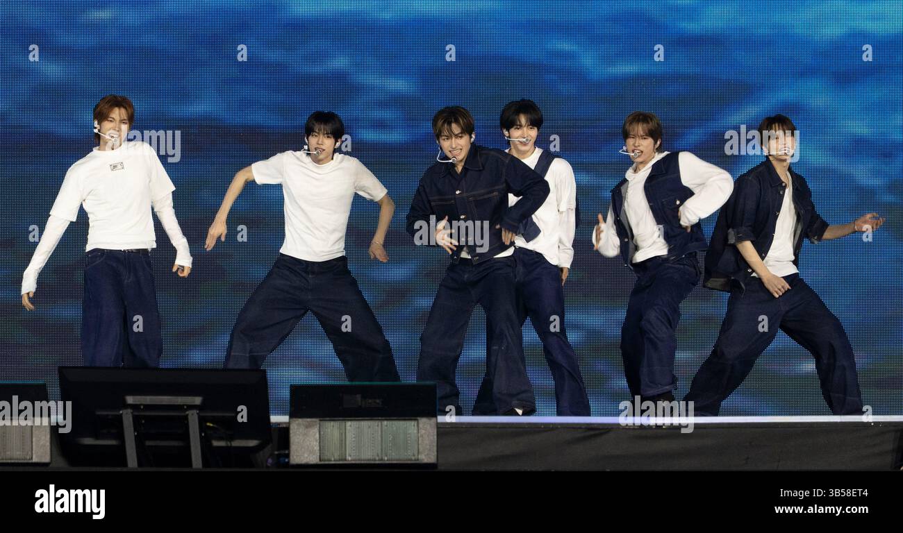 30 April 2025 - Seoul, South Korea : Shinyu, Dohoon, Youngjae, Hanjin, Jihoon, and Kyungmin ...