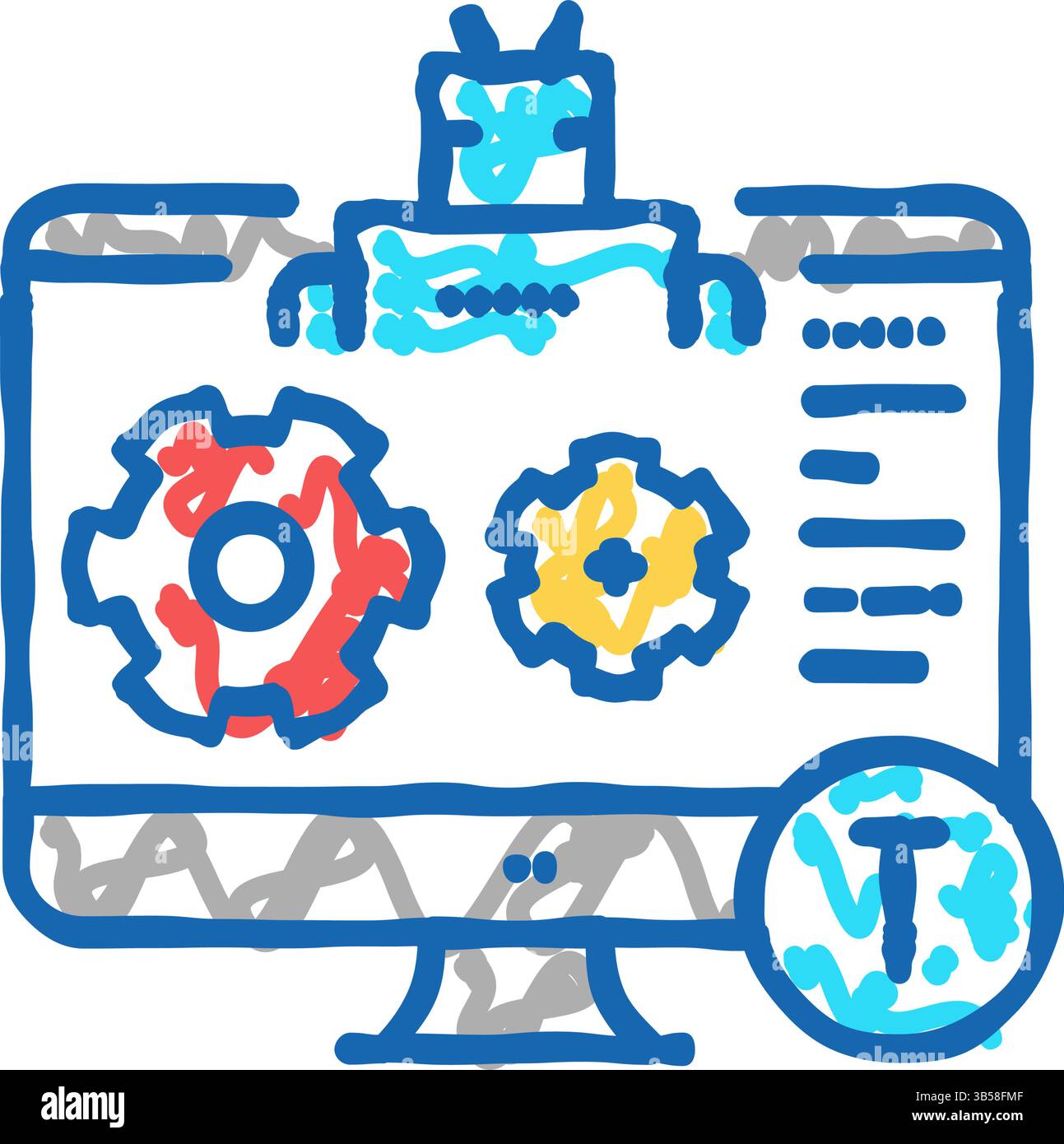 automatical repair incident icon doodle illustration Stock Vector Image ...