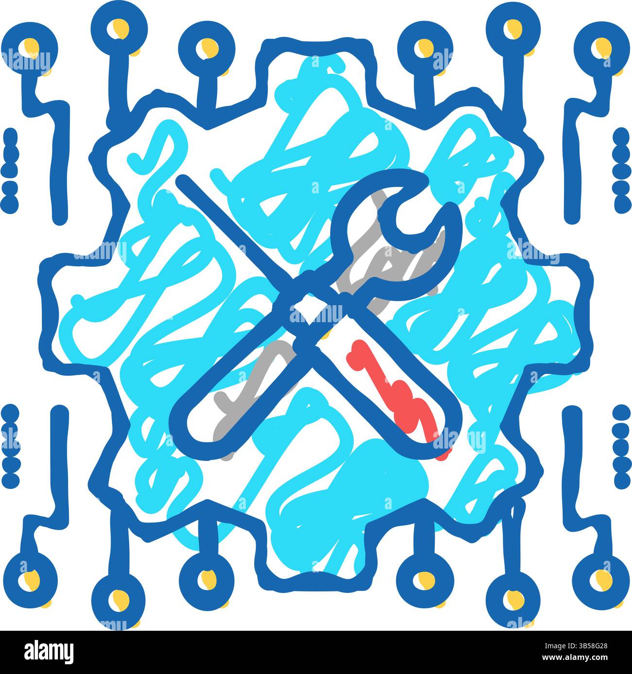 meachanical fix incident icon doodle illustration Stock Vector Image ...