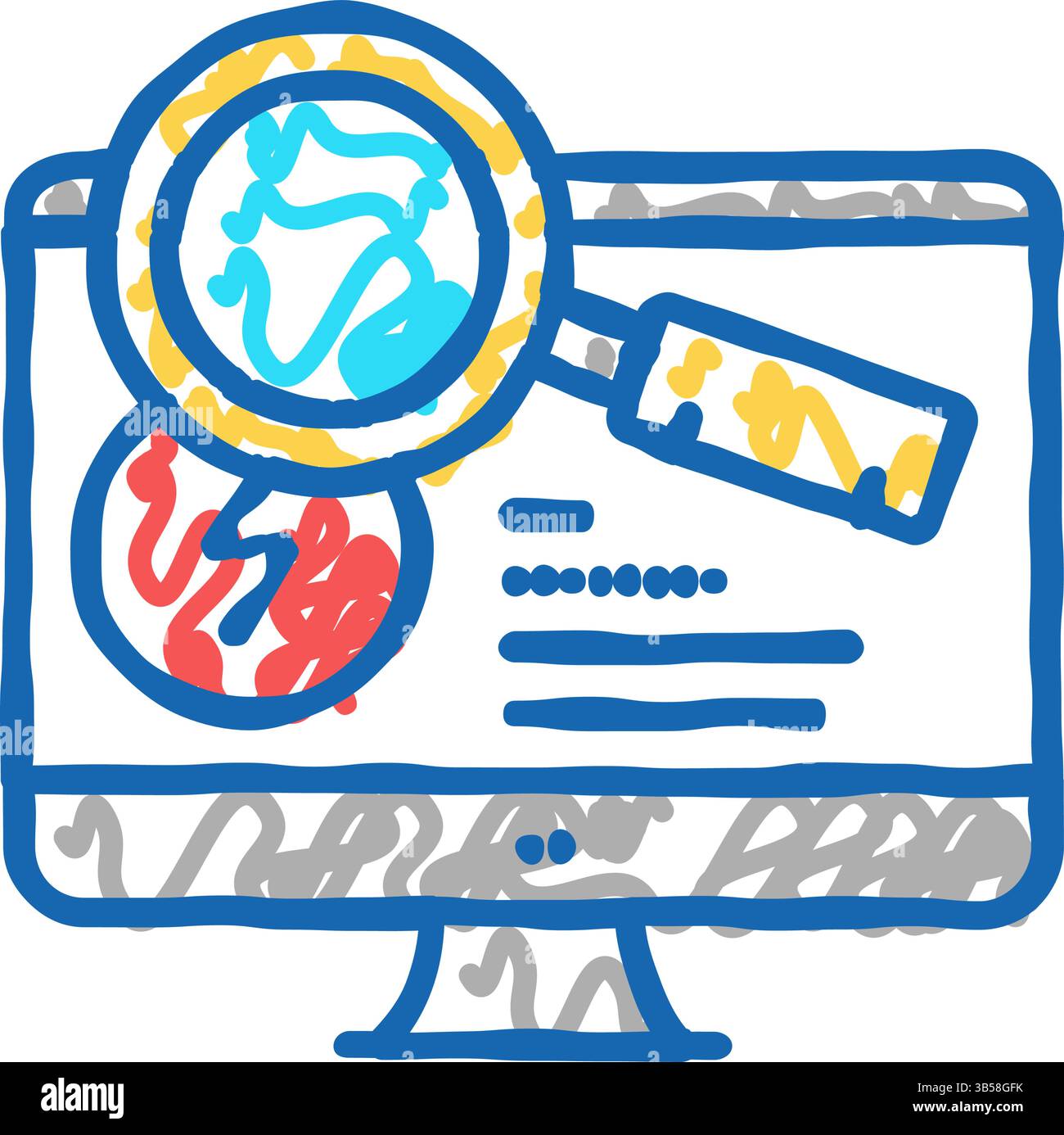 research computer incident icon doodle illustration Stock Vector Image ...