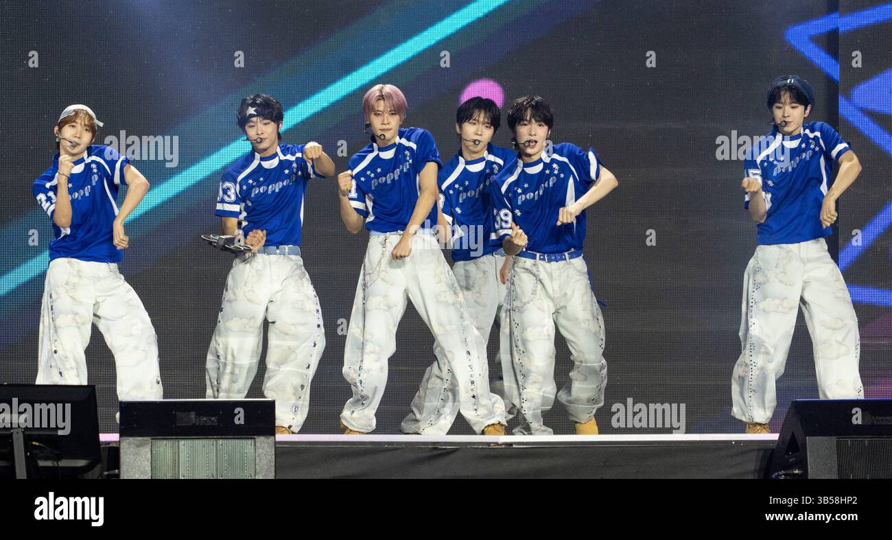 30 April 2025 - Seoul, South Korea : Japanese members Sion, Riku, Yushi ...