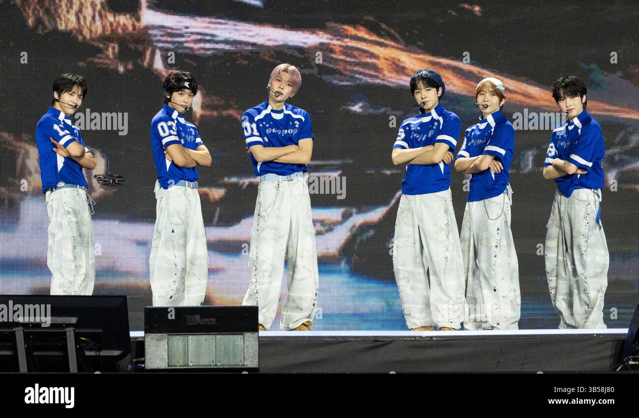 Seoul, South Korea. 30th Apr, 2025. Japanese members Sion, Riku, Yushi ...