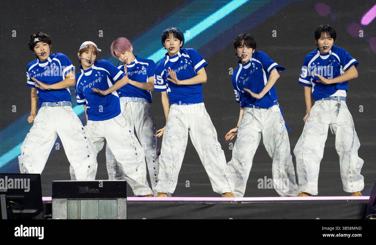 Seoul, South Korea. 30th Apr, 2025. Japanese members Sion, Riku, Yushi ...