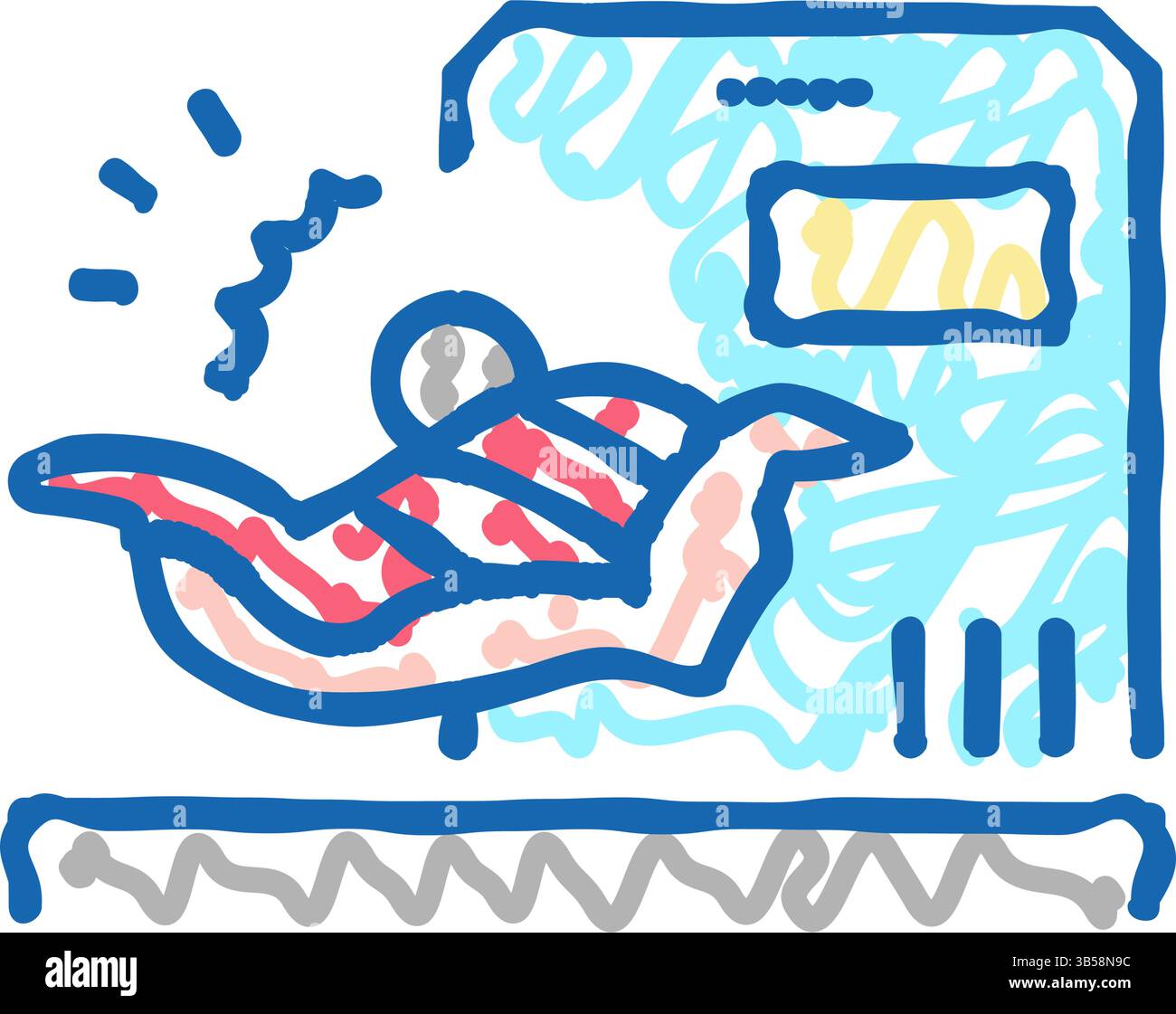 cut animal carcass factory equipment icon doodle illustration Stock ...