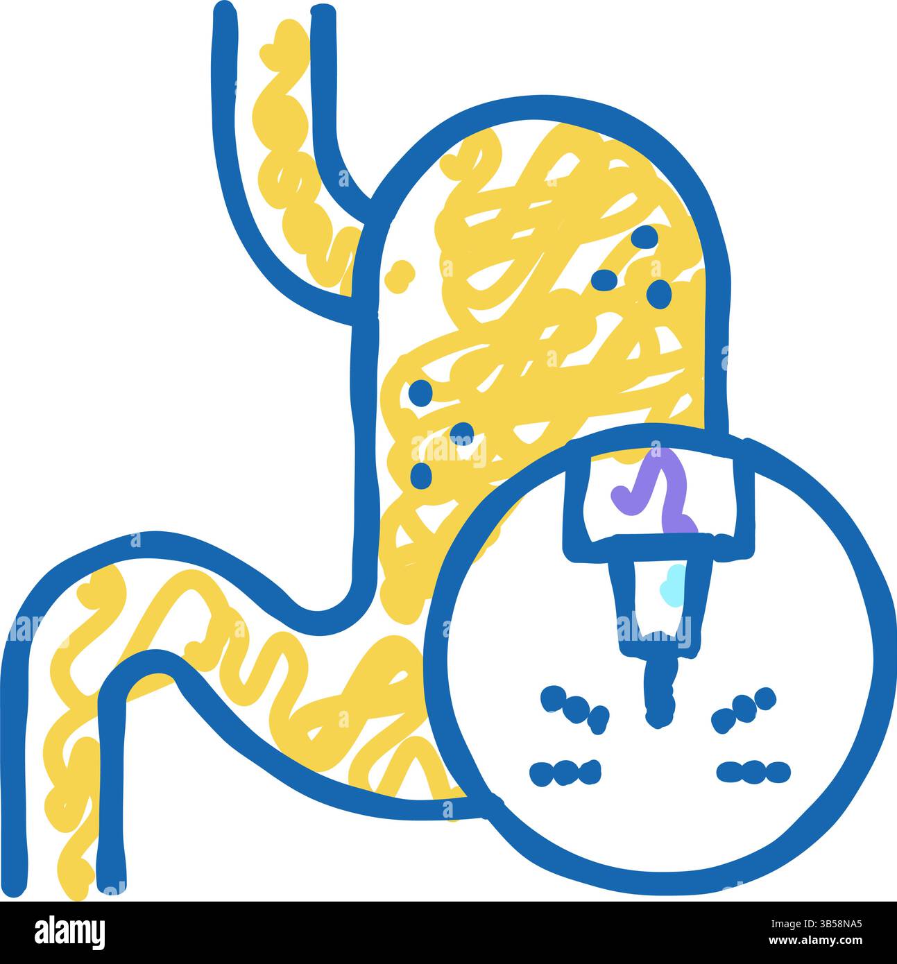 stomach laser medical treatment icon doodle illustration Stock Vector ...