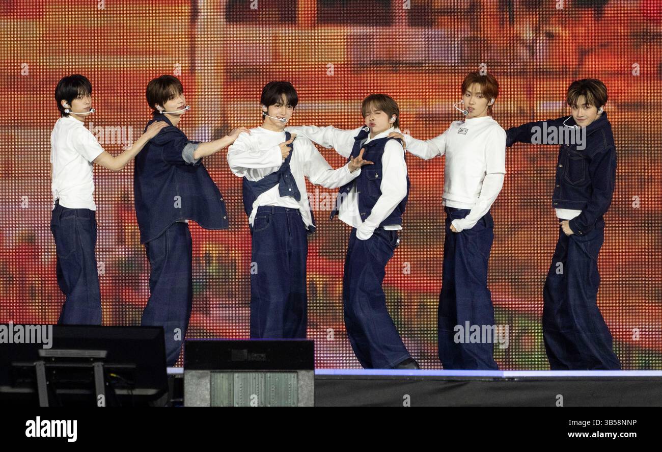 Seoul, South Korea. 30th Apr, 2025. Shinyu, Dohoon, Youngjae, Hanjin, Jihoon, and Kyungmin ...