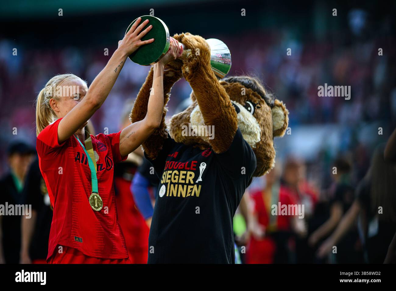 COLOGNE, GERMANY - 1 MAY, 2025: Pernille Harder, Bear, Trophy - The DFB ...