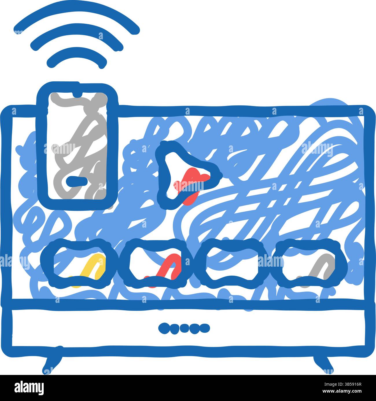 smart tv icon doodle illustration Stock Vector Image & Art - Alamy