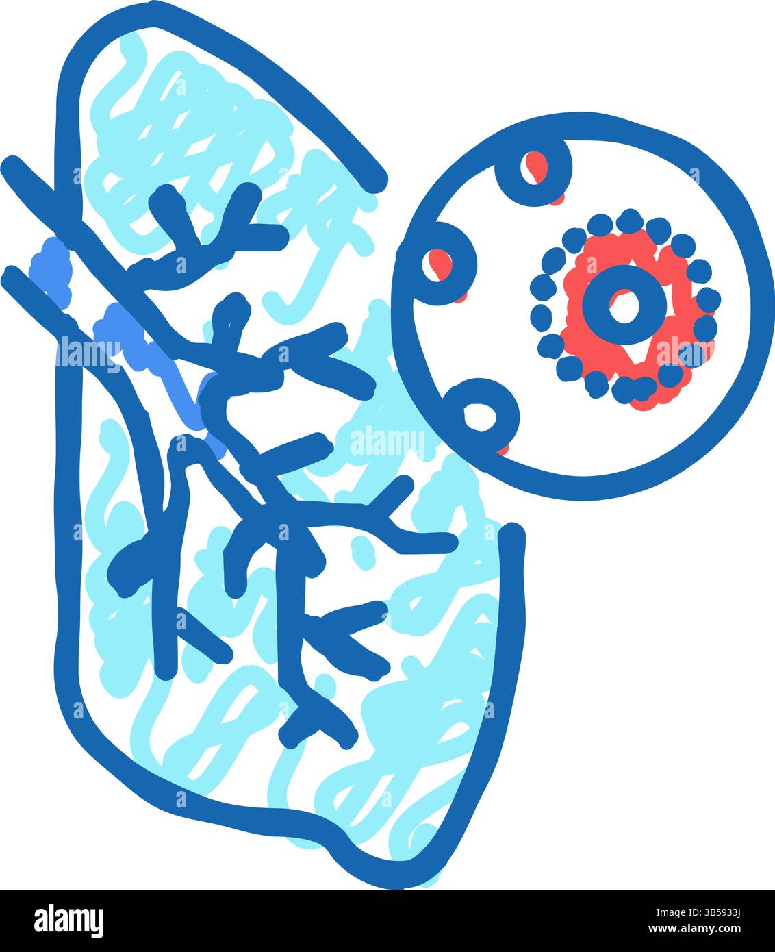 infection and virus of lungs icon doodle illustration Stock Vector ...