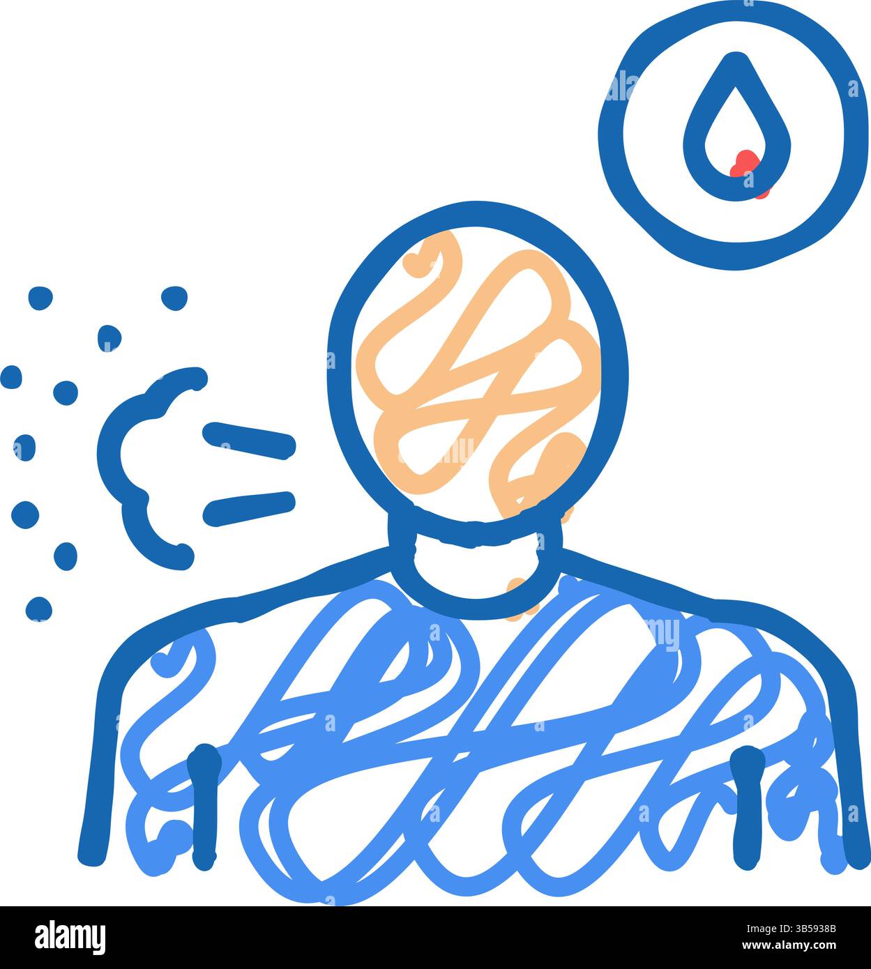 dry cough with blood icon doodle illustration Stock Vector Image & Art ...