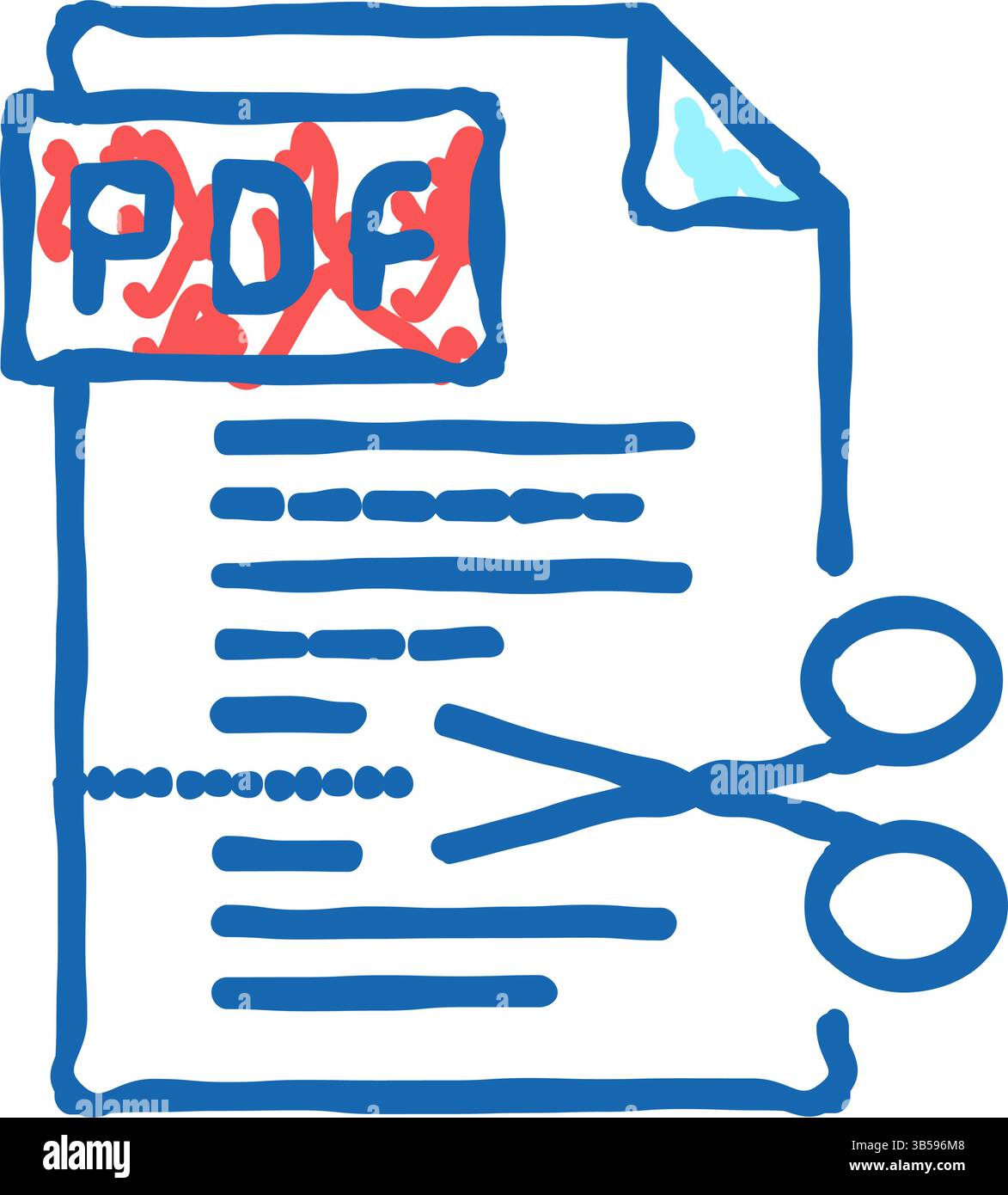 cutting pdf file icon doodle illustration Stock Vector Image & Art - Alamy