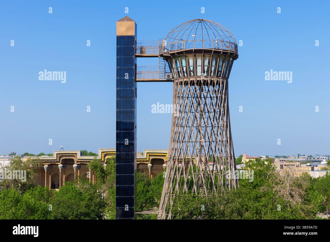 The 20th-century Bukhara Tower aka Shukov Tower (1923) and Bolo Haouz ...