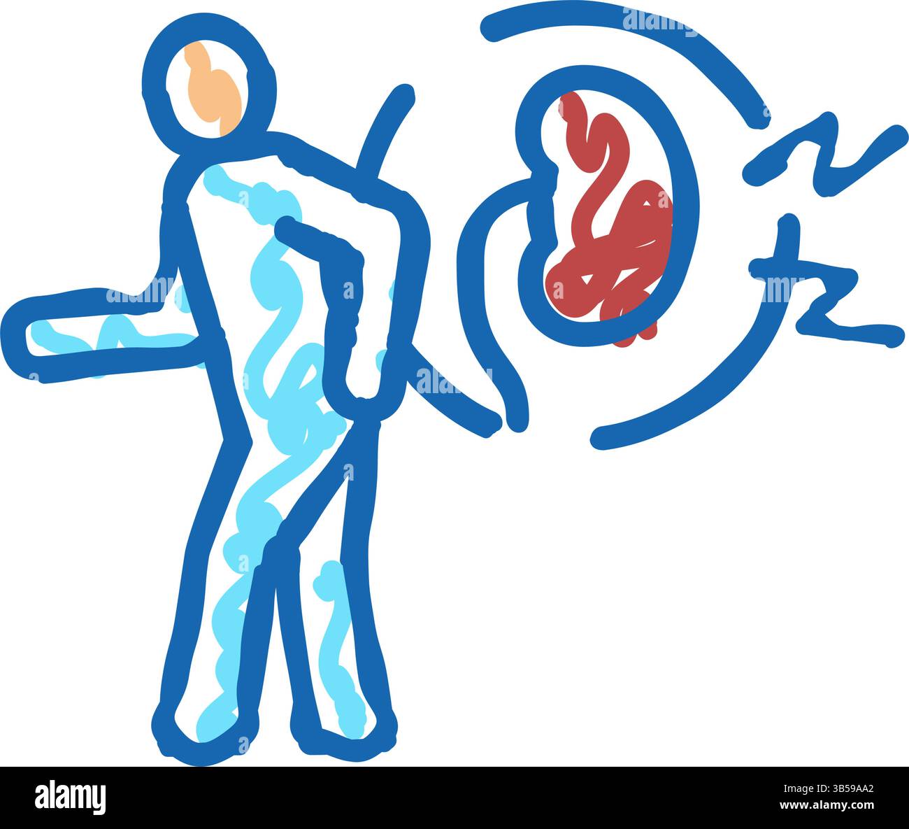 pain kidneys icon doodle illustration Stock Vector Image & Art - Alamy