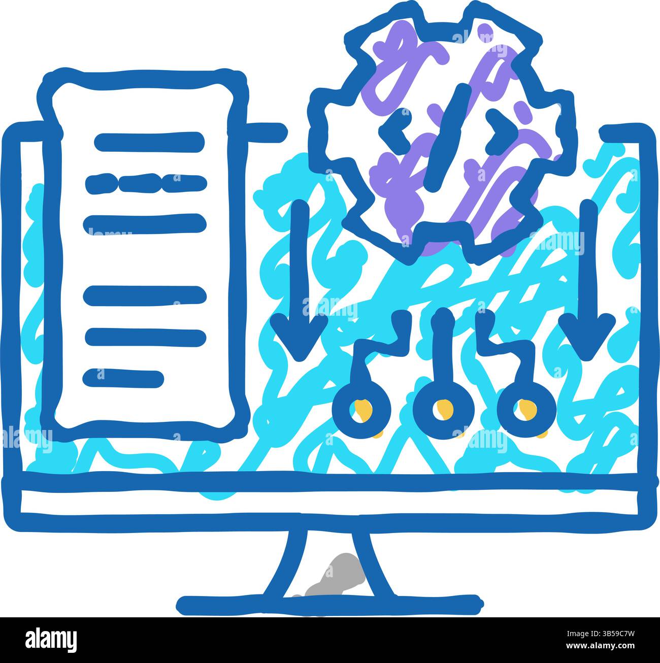 Software process doodle icon Cut Out Stock Images & Pictures - Alamy