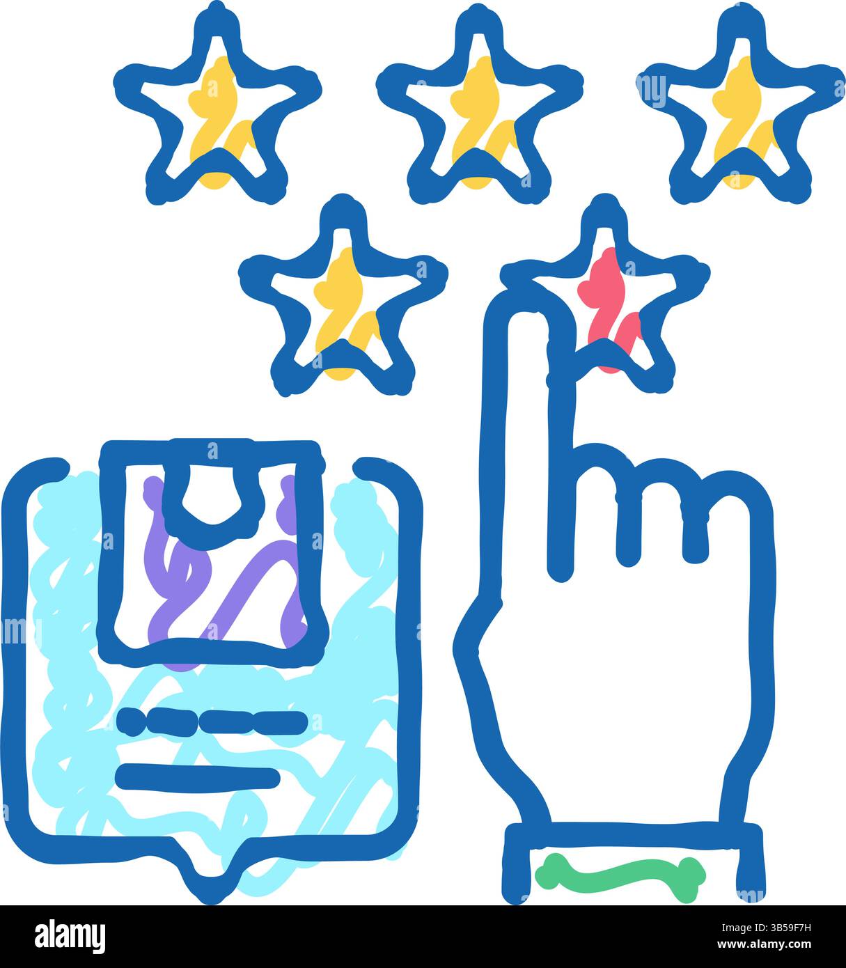 delivery service review icon doodle illustration Stock Vector Image ...