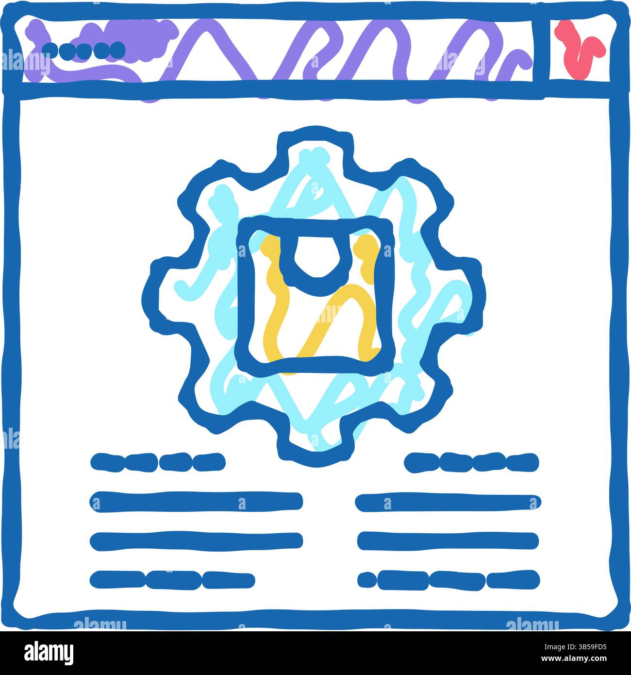 working process review icon doodle illustration Stock Vector Image ...