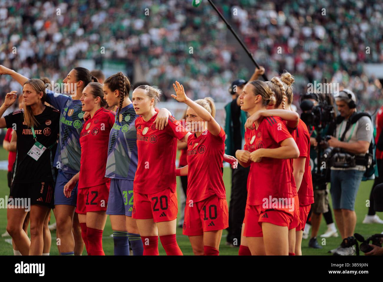 Cologne, Germany, May 1st 2025 Players of FC Bayern Munich (Franziska ...