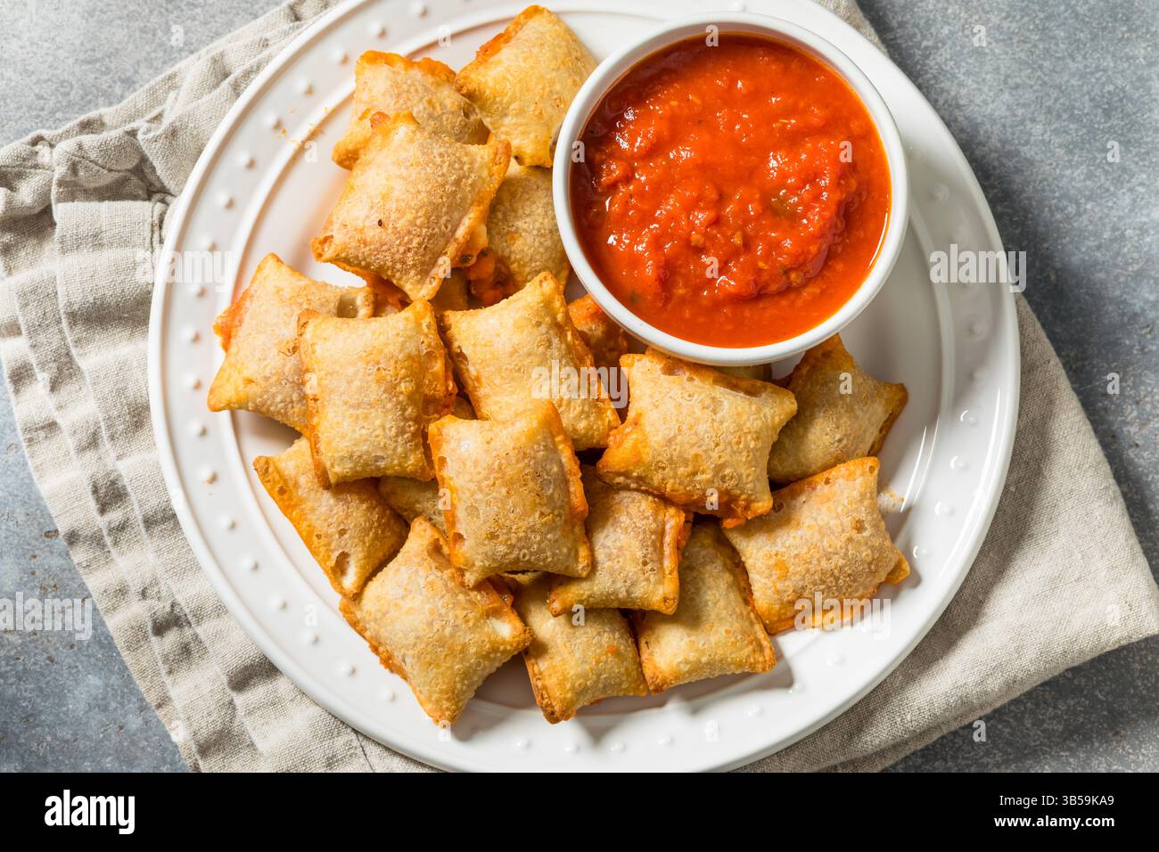 Fast Food Pizza Rolls with Marinara Sauce Stock Photo - Alamy