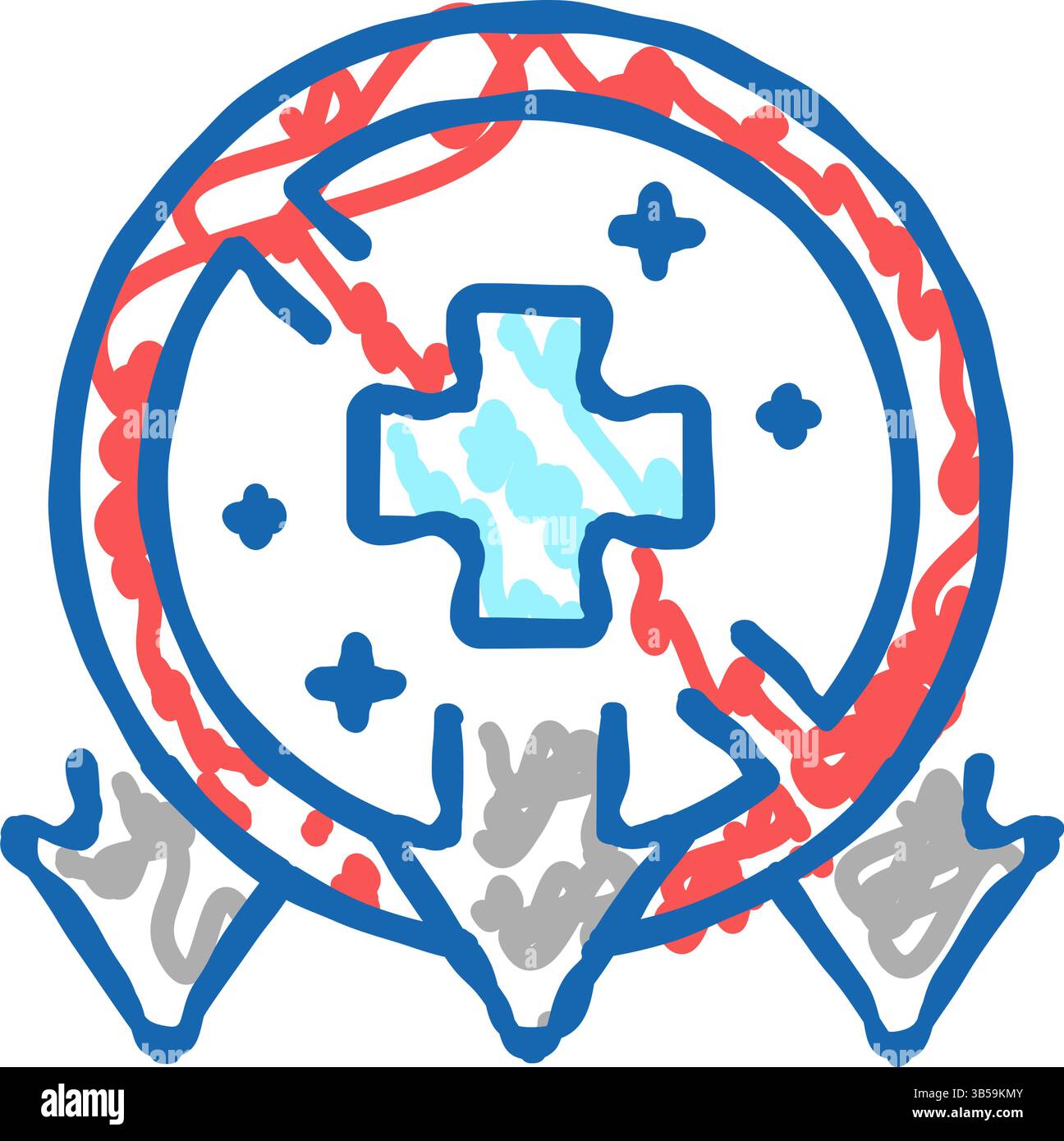 illness, poverty problem icon doodle illustration Stock Vector Image ...