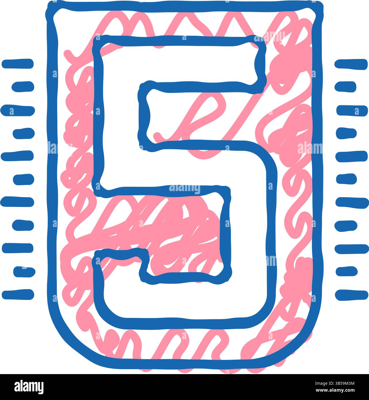 five number icon doodle illustration Stock Vector Image & Art - Alamy