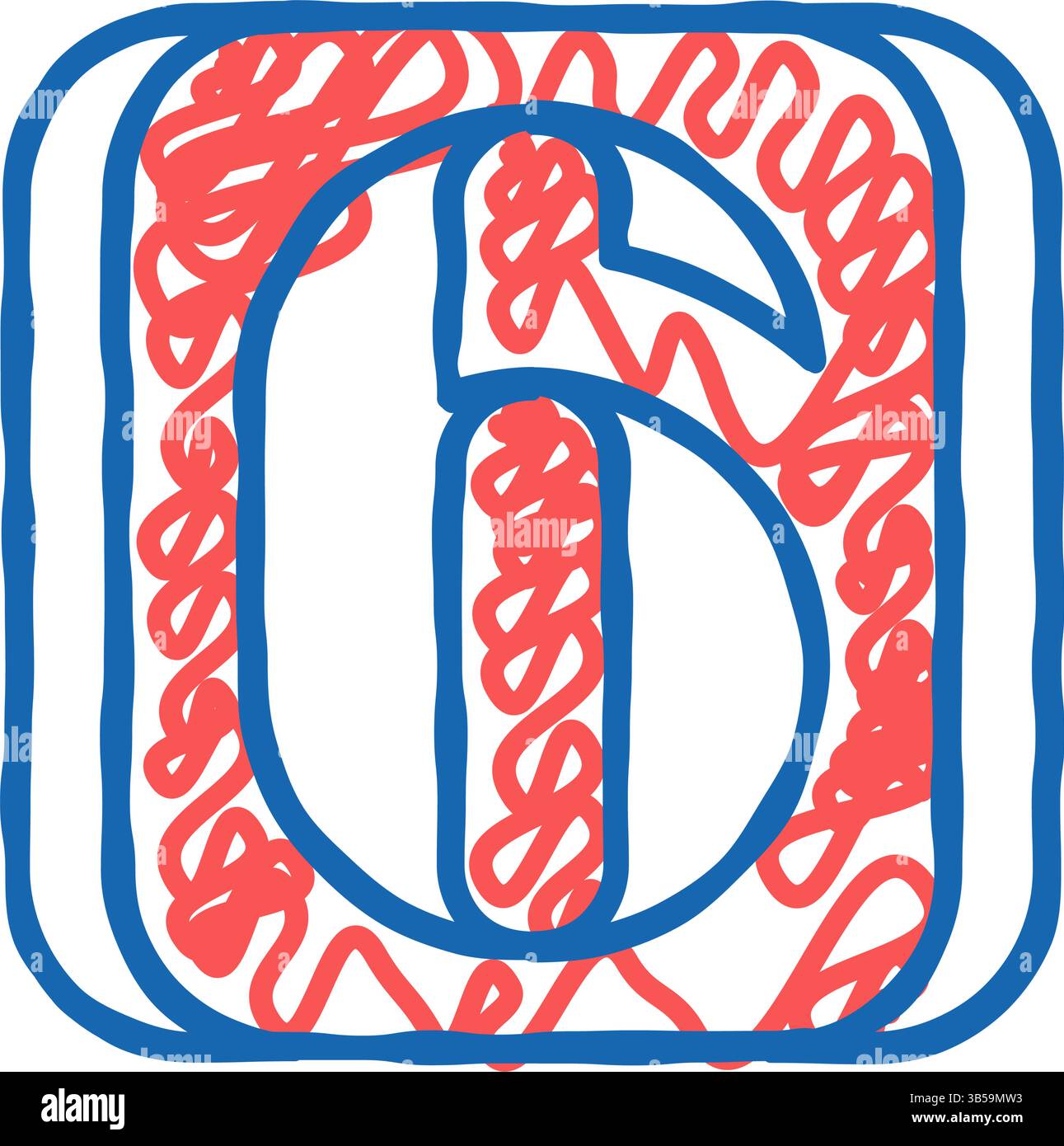 six number icon doodle illustration Stock Vector Image & Art - Alamy