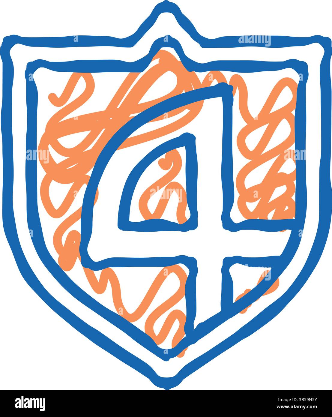 four number icon doodle illustration Stock Vector Image & Art - Alamy