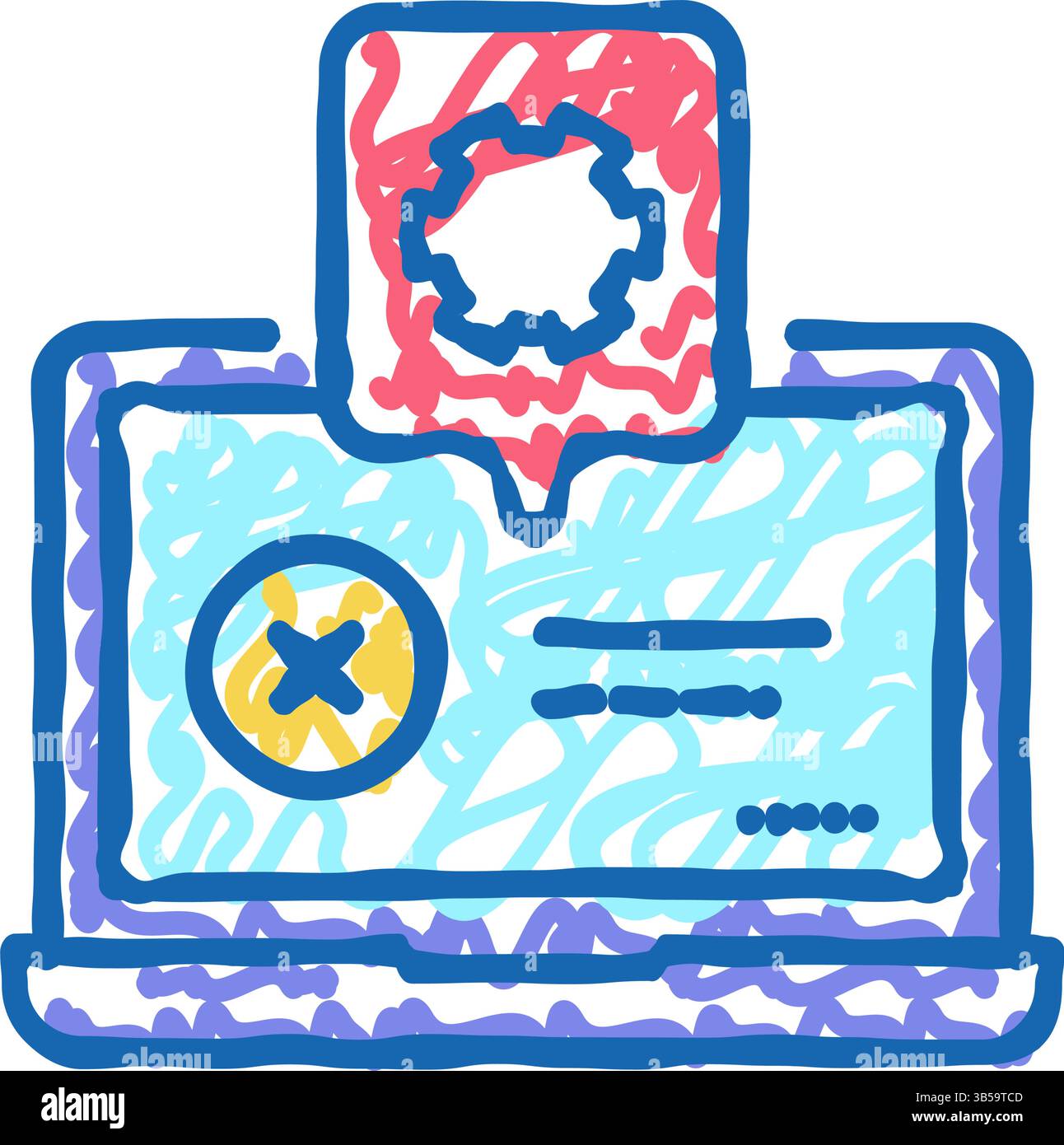 laptop repair icon doodle illustration Stock Vector Image & Art - Alamy