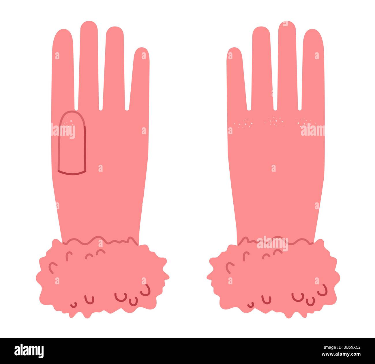 Fur Gloves Wrist Above length pink cartoon Fashion hand accessory ...