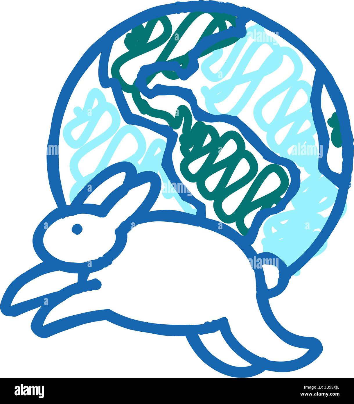 worldwide safe rabbits icon doodle illustration Stock Vector Image ...