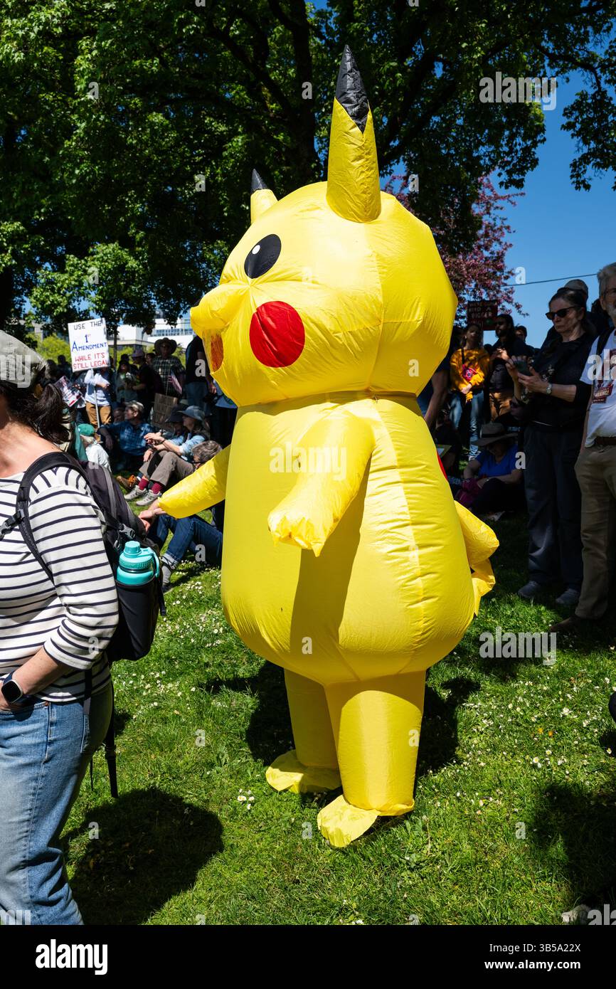 Seattle, USA. 1st May 2025. People gathering at Cal Anderson Park for ...