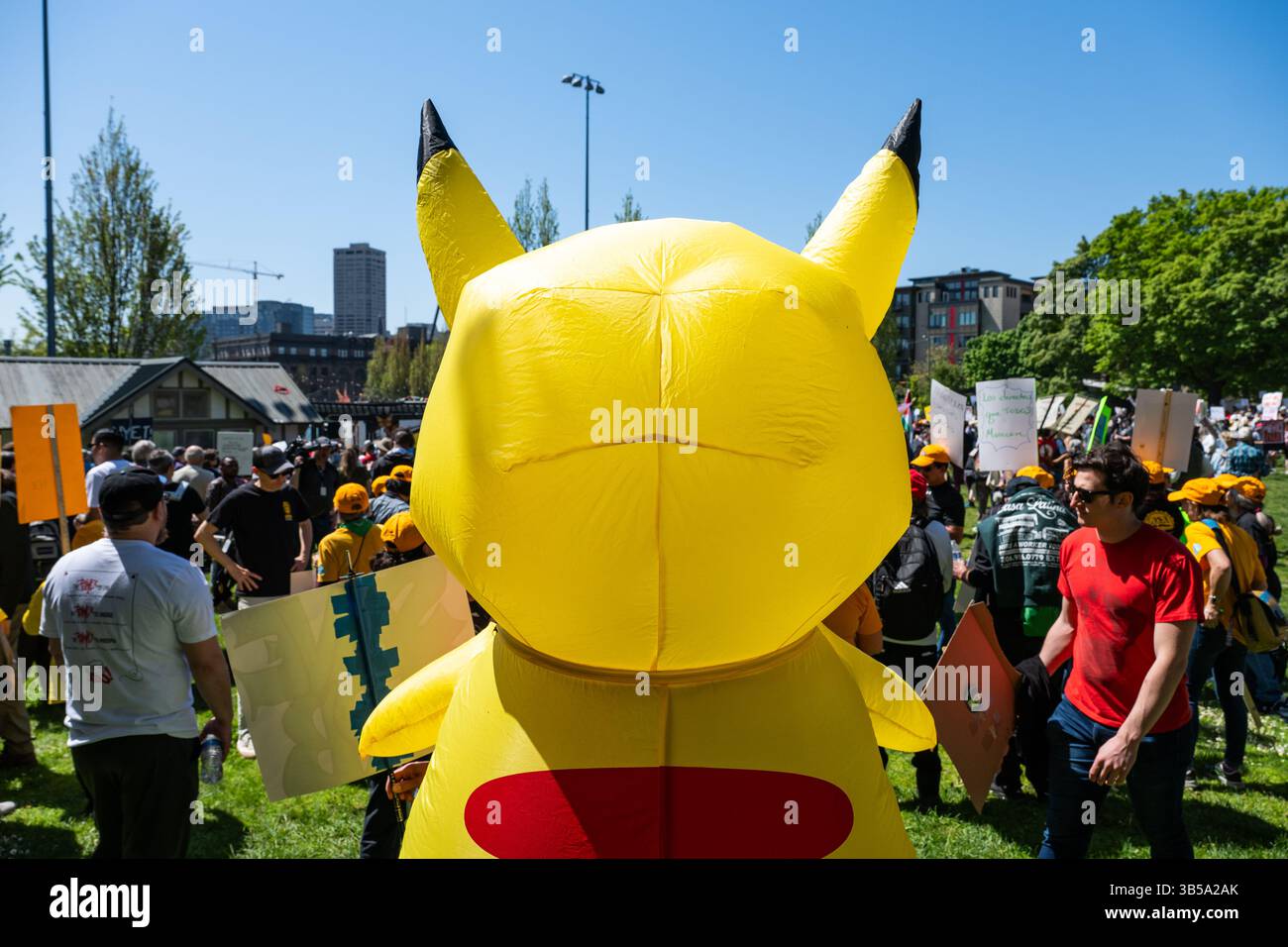 Seattle, USA. 1st May 2025. People gathering at Cal Anderson Park for ...