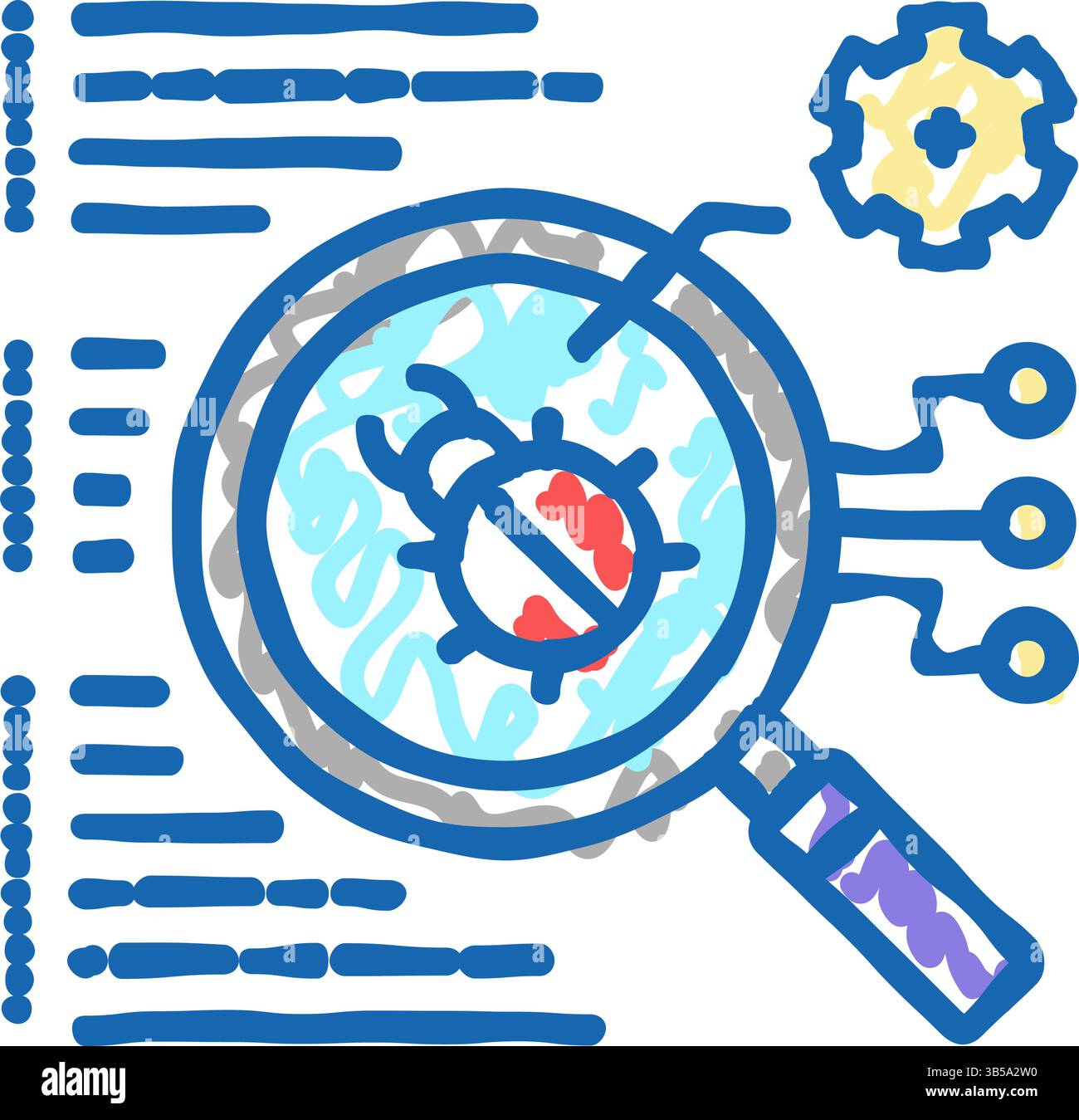 virus searching icon doodle illustration Stock Vector Image & Art - Alamy