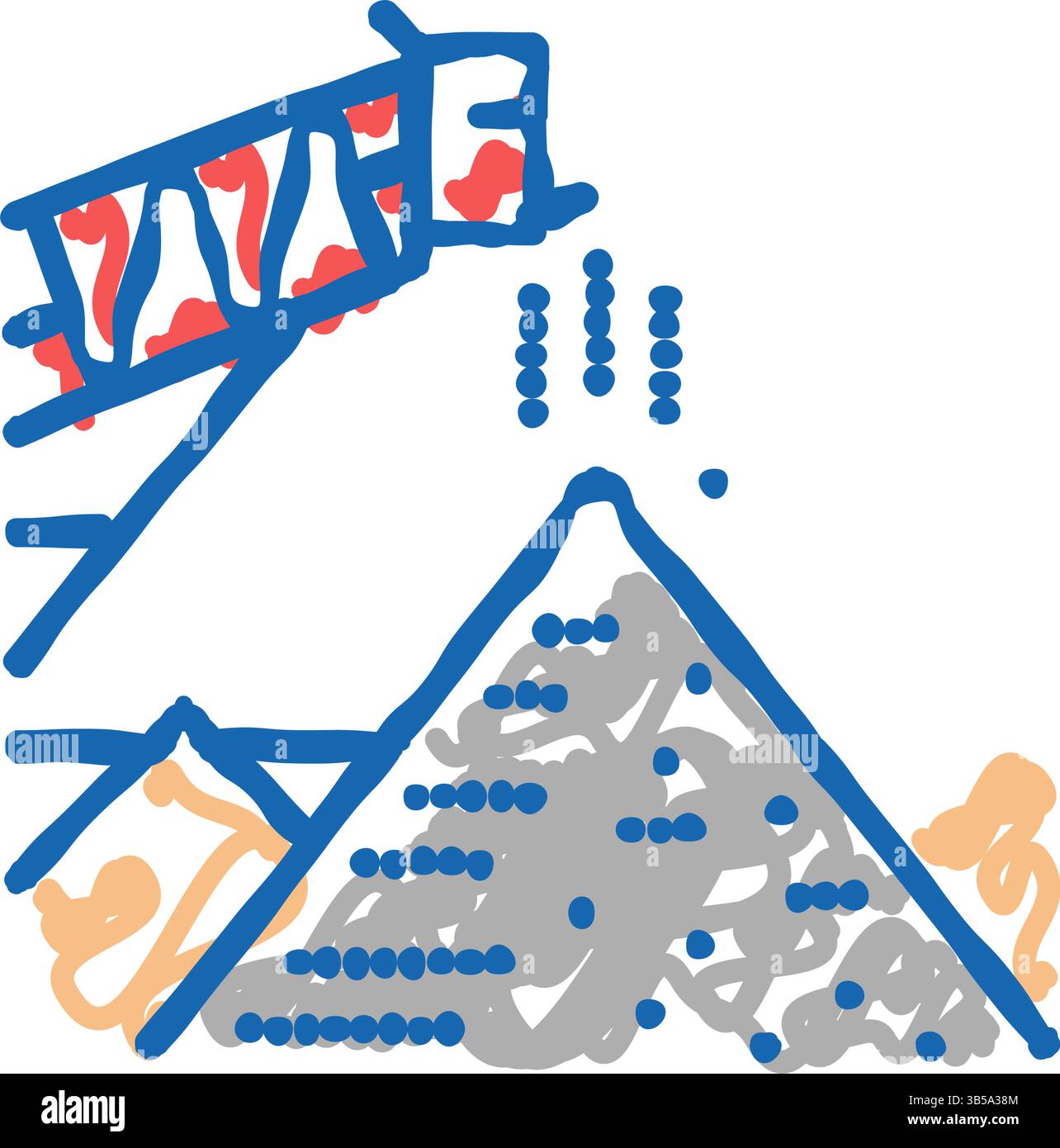 Excavator digging stone loading truck Cut Out Stock Images & Pictures ...