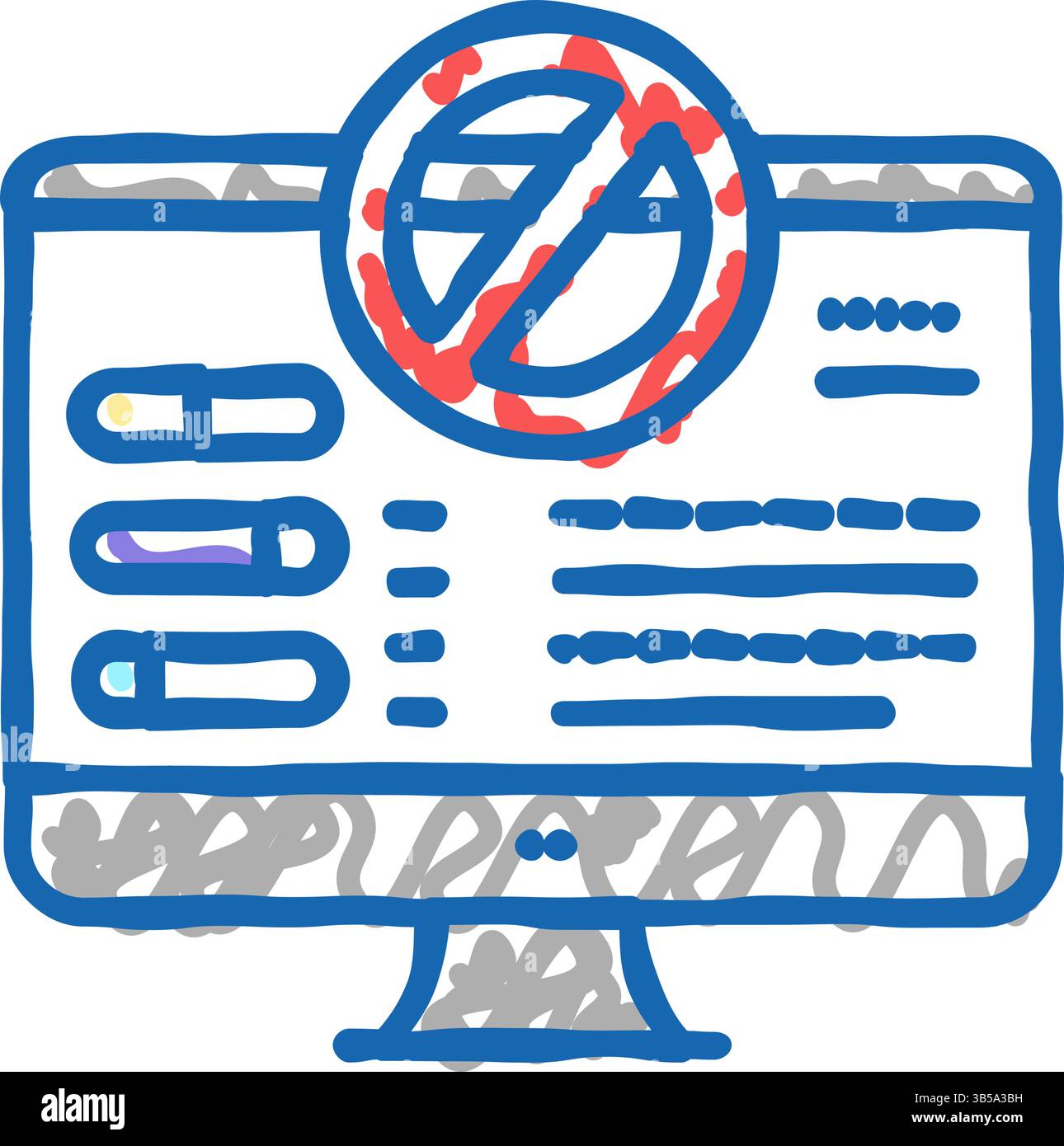 fixing computer errors icon doodle illustration Stock Vector Image ...
