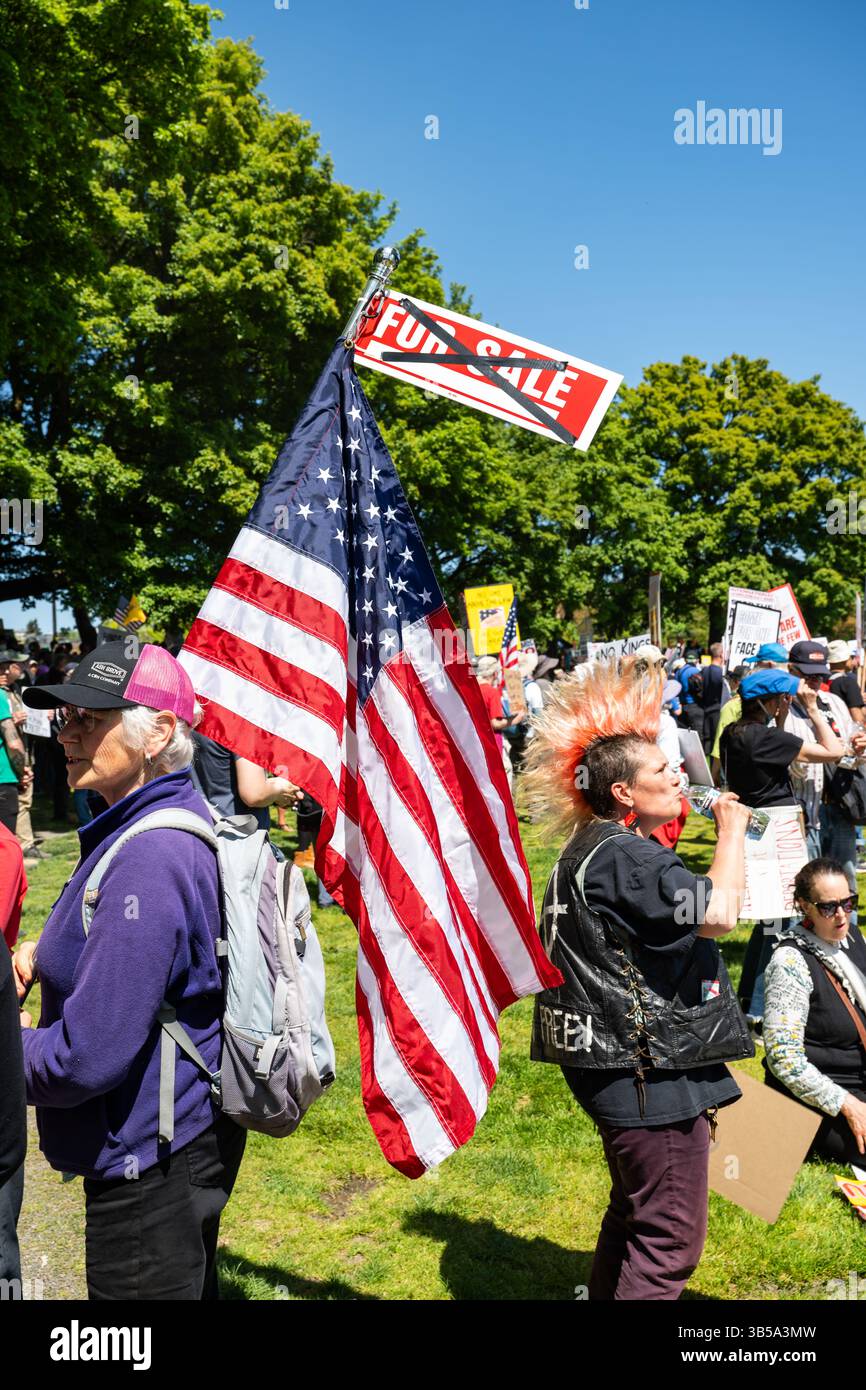 Seattle, USA. 1st May 2025. People gathering at Cal Anderson Park for ...