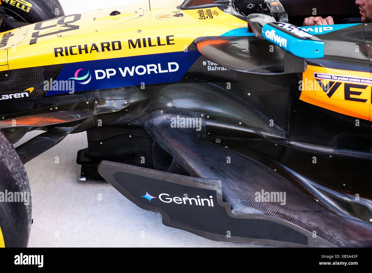 McLaren F1 Team MCL39, mechanical detail badge board during the Formula ...