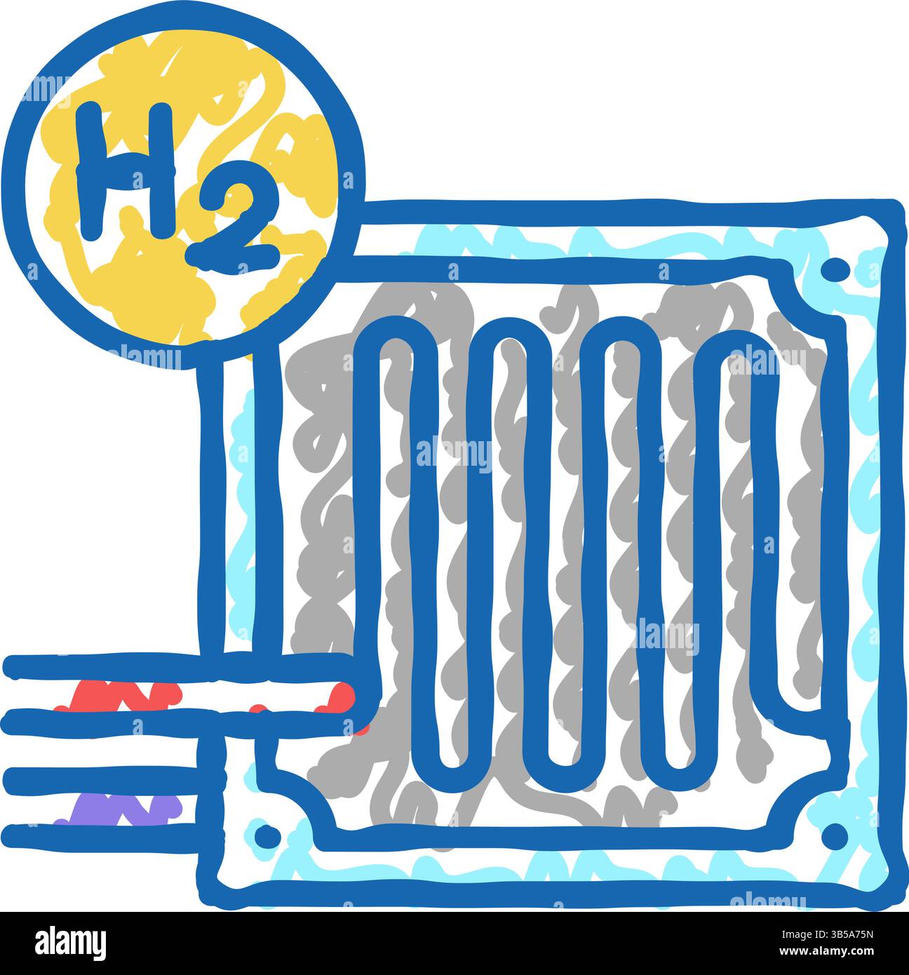 fuel cells hydrogen icon doodle illustration Stock Vector Image & Art ...