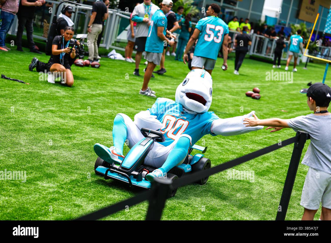 Miami Dolphins mascot is seen during the Formula 1 Crypto.com Miami ...