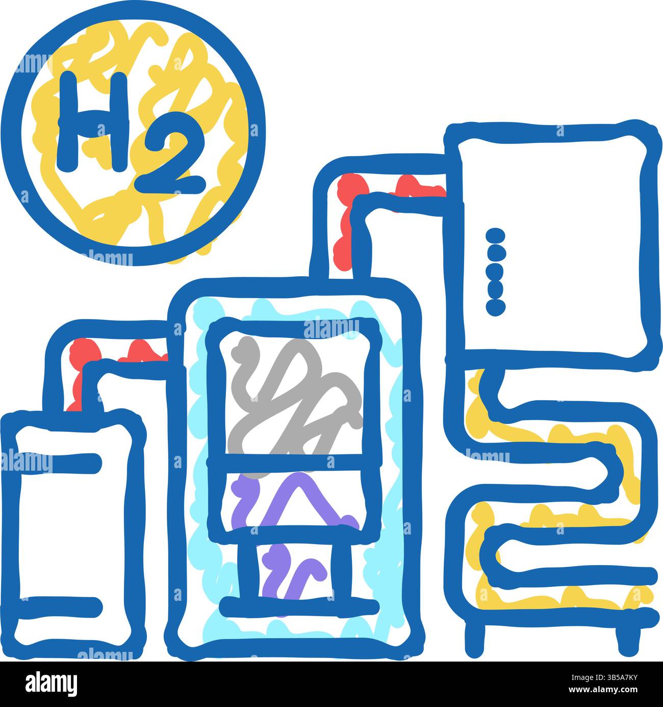 ammonia production icon doodle illustration Stock Vector Image & Art ...