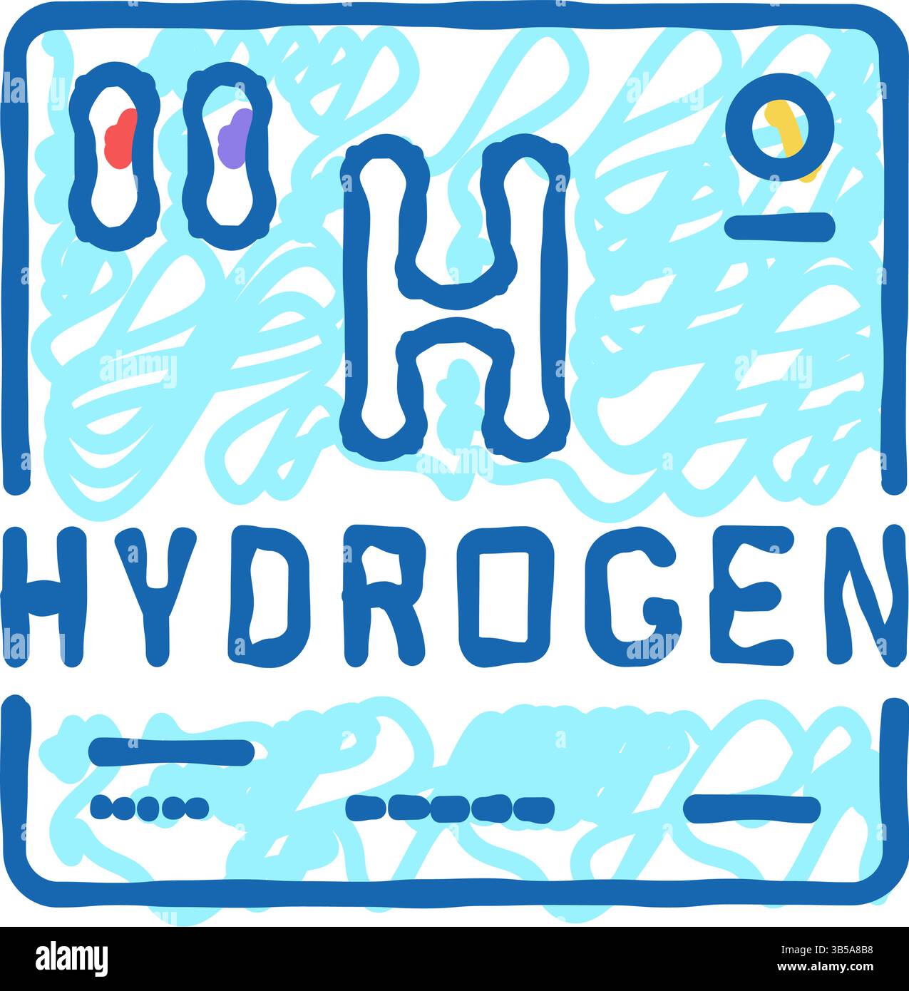 periodic table element hydrogen icon doodle illustration Stock Vector ...