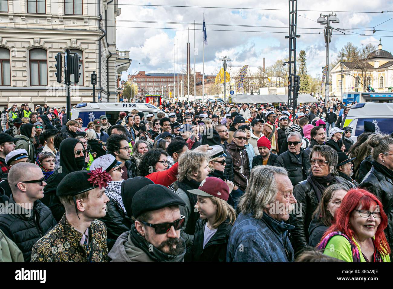 May 1, 2025, Tampere, Finland: Clashes broke out during May Day rally ...