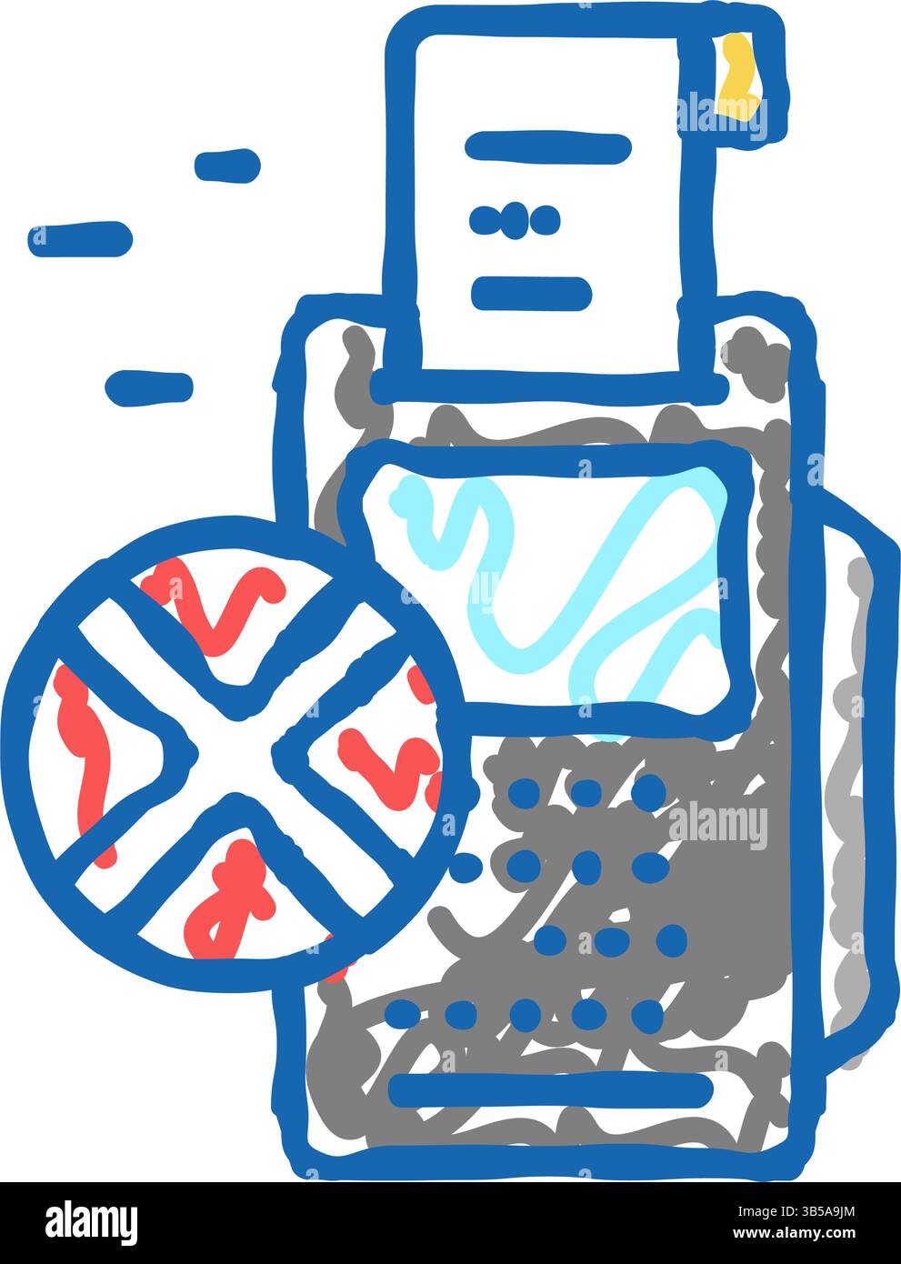 refusal payment pos terminal icon doodle illustration Stock Vector ...