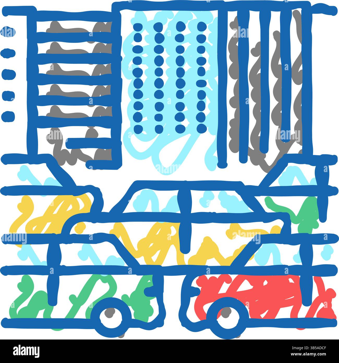 city traffic jam icon doodle illustration Stock Vector Image & Art - Alamy