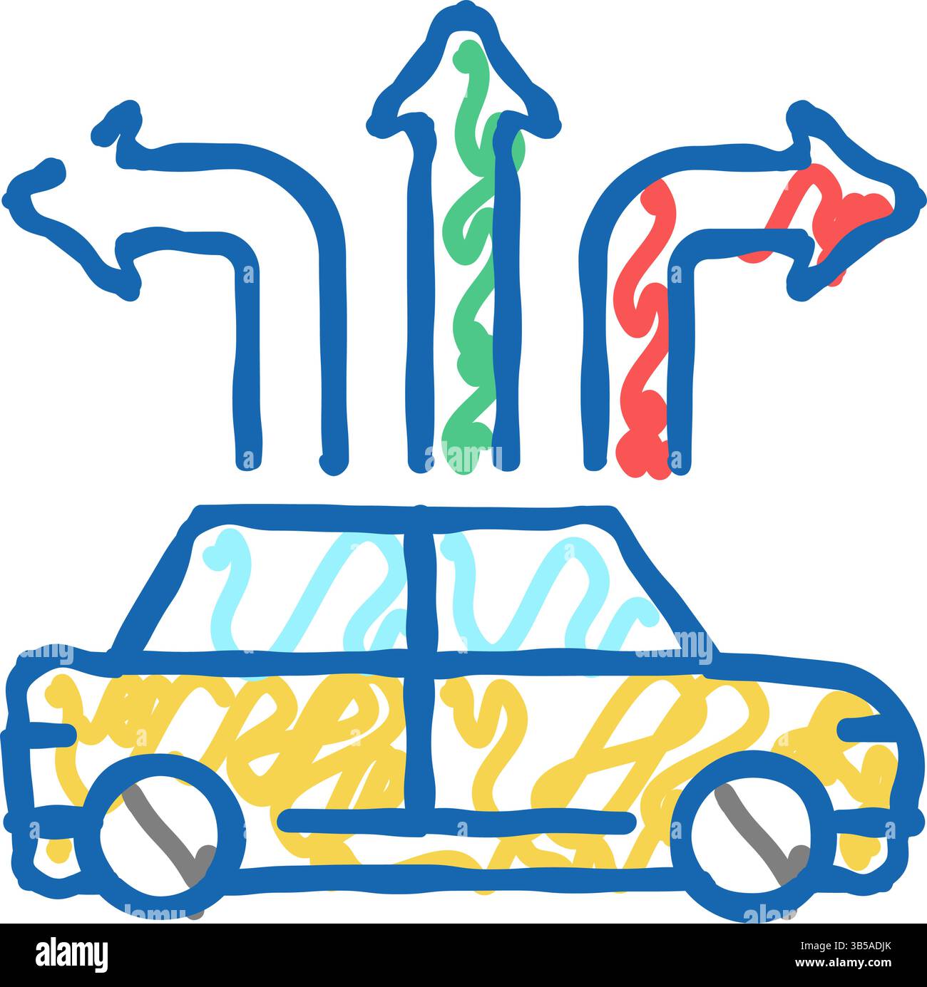 car directions icon doodle illustration Stock Vector Image & Art - Alamy