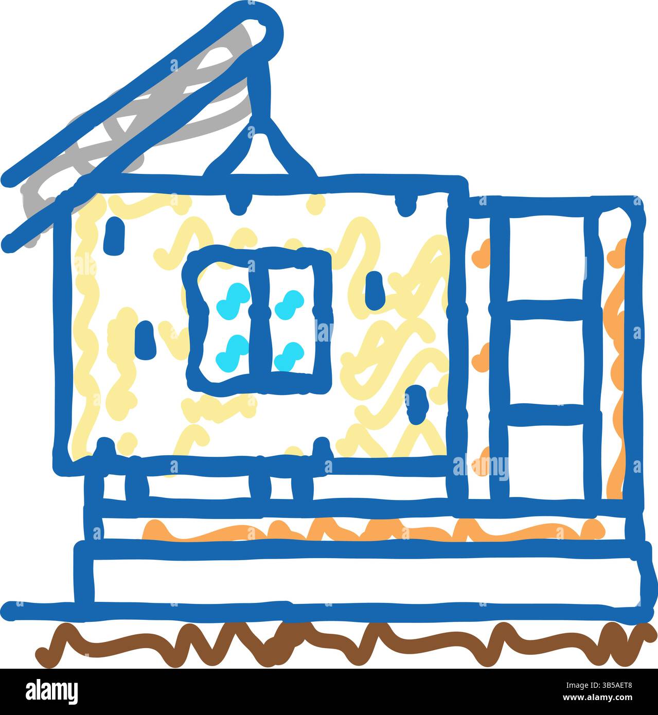 ready wall for building house icon doodle illustration Stock Vector ...