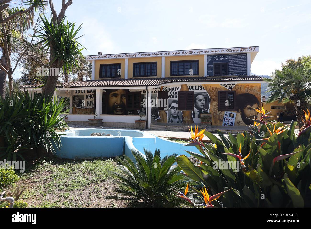 in the photo a mural of journalists killed in Sicily by the mafia Stock ...