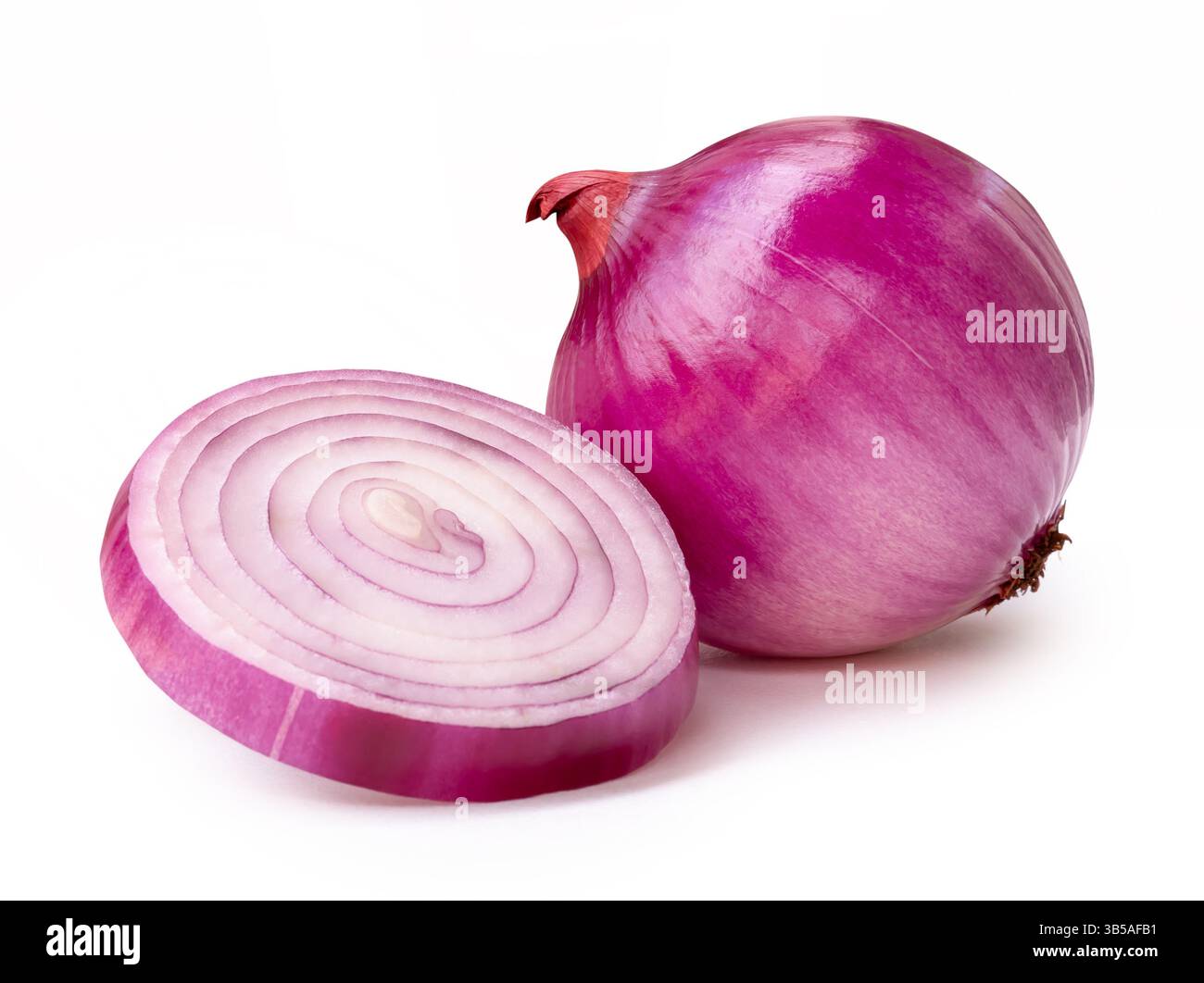 Single fresh peeled red or purple Spanish onion bulb with one onion ...