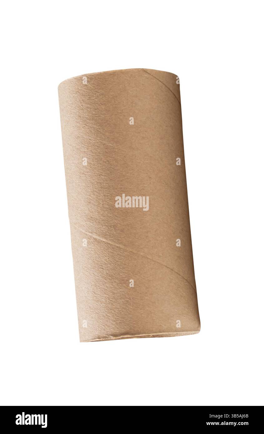 Side view of one tissue paper core or toilet paper tube after used out ...