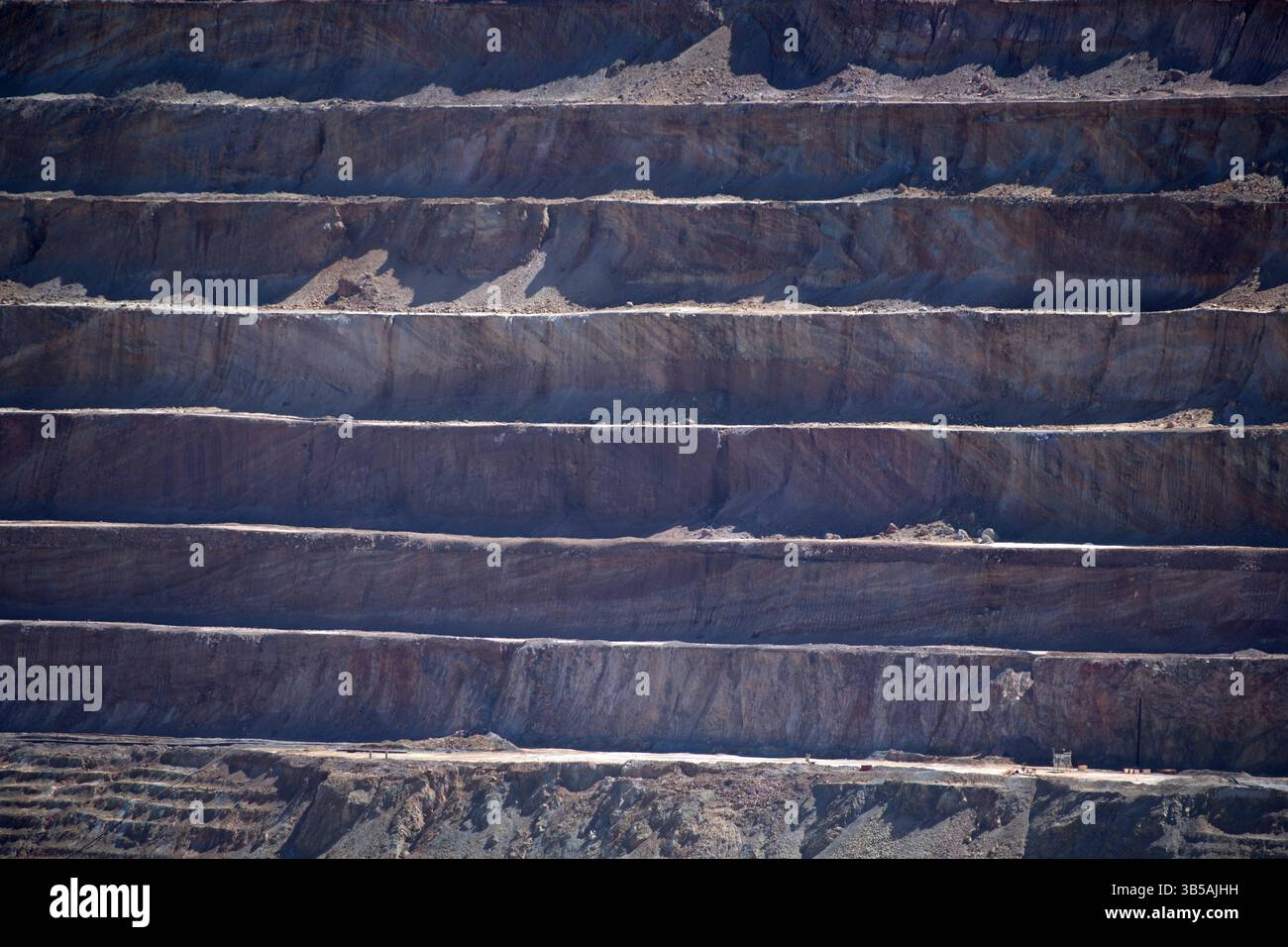 Terracing and benches in the interior of the Santa Rita Open Pit Copper ...