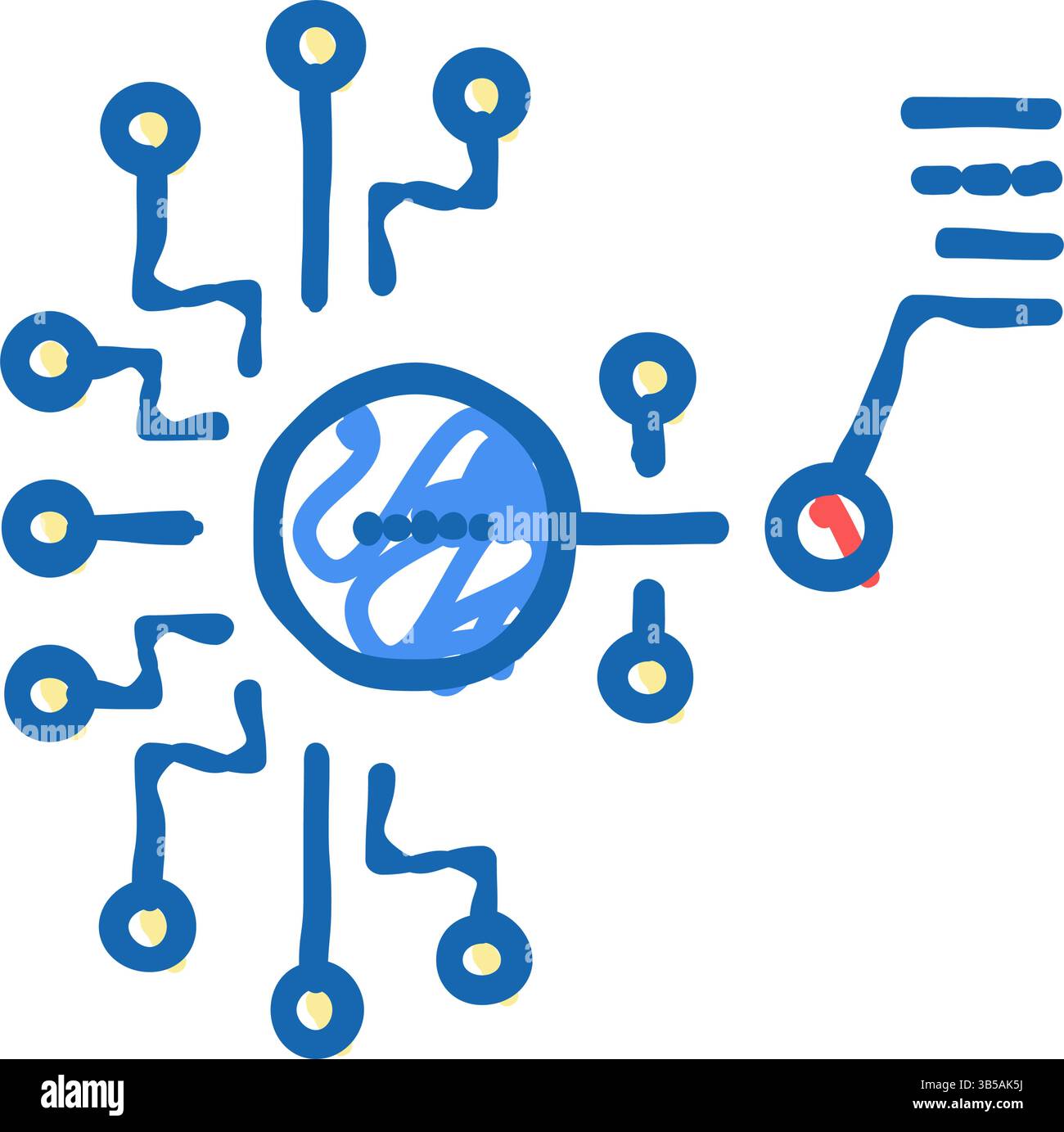 artificial model neural network icon doodle illustration Stock Vector ...